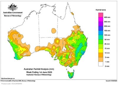 Weekly rainfall update + rainfall outlook 1 June 2026 - Beef Central
