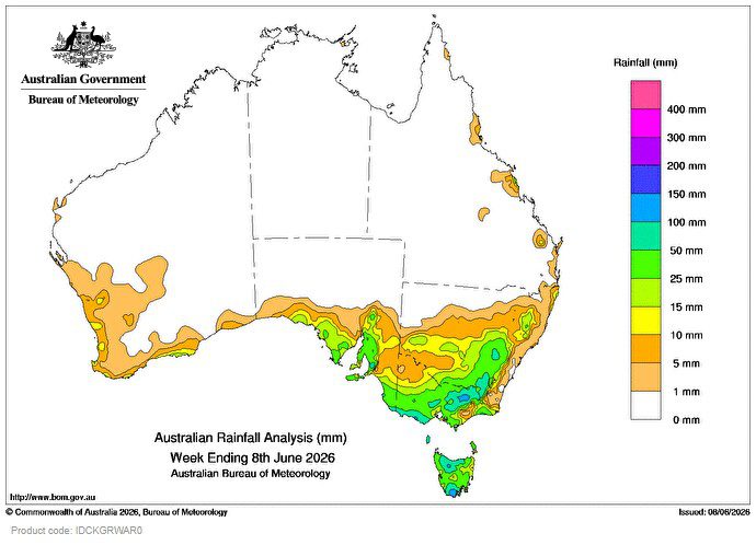 Weekly rainfall update + rainfall outlook 8 June 2026 - Beef Central