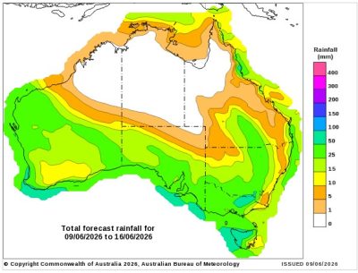 Weekly rainfall update + rainfall outlook 8 June 2026 - Beef Central